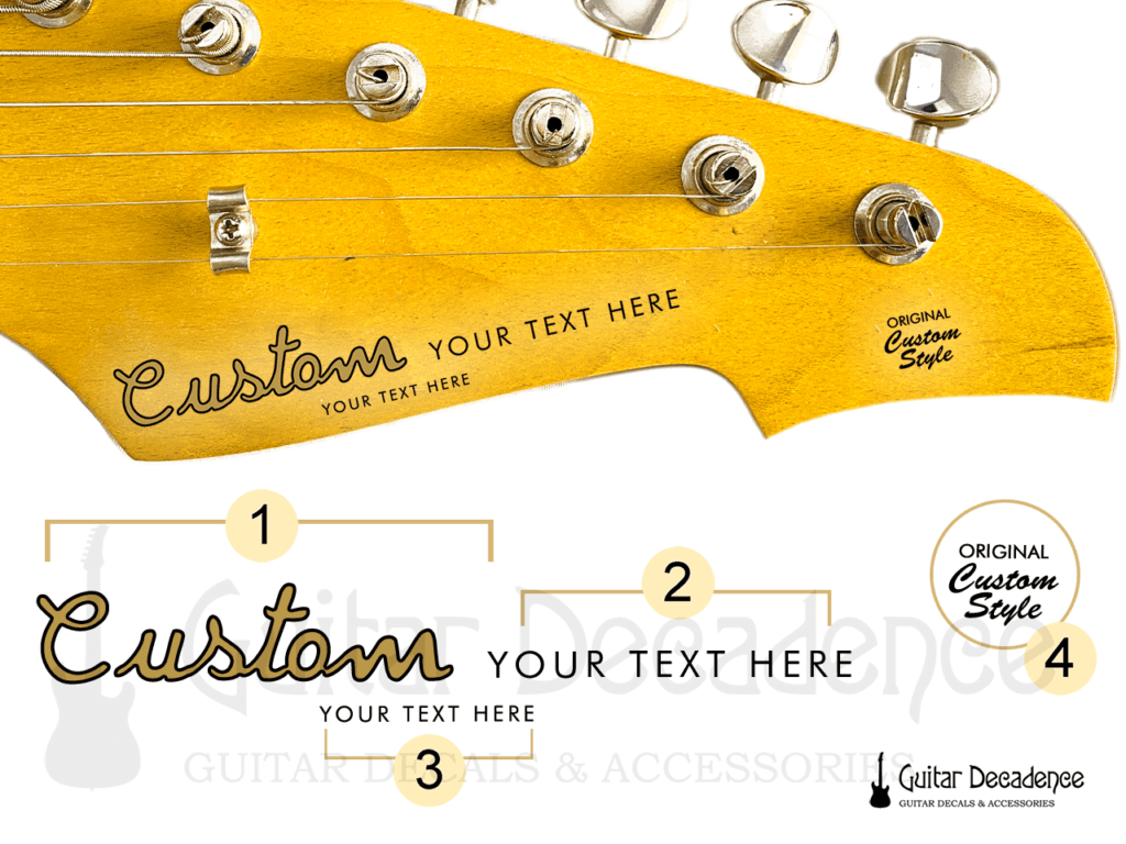 Custom Spaghetti Font Headstock Waterslide Decals For Stratocasters ...