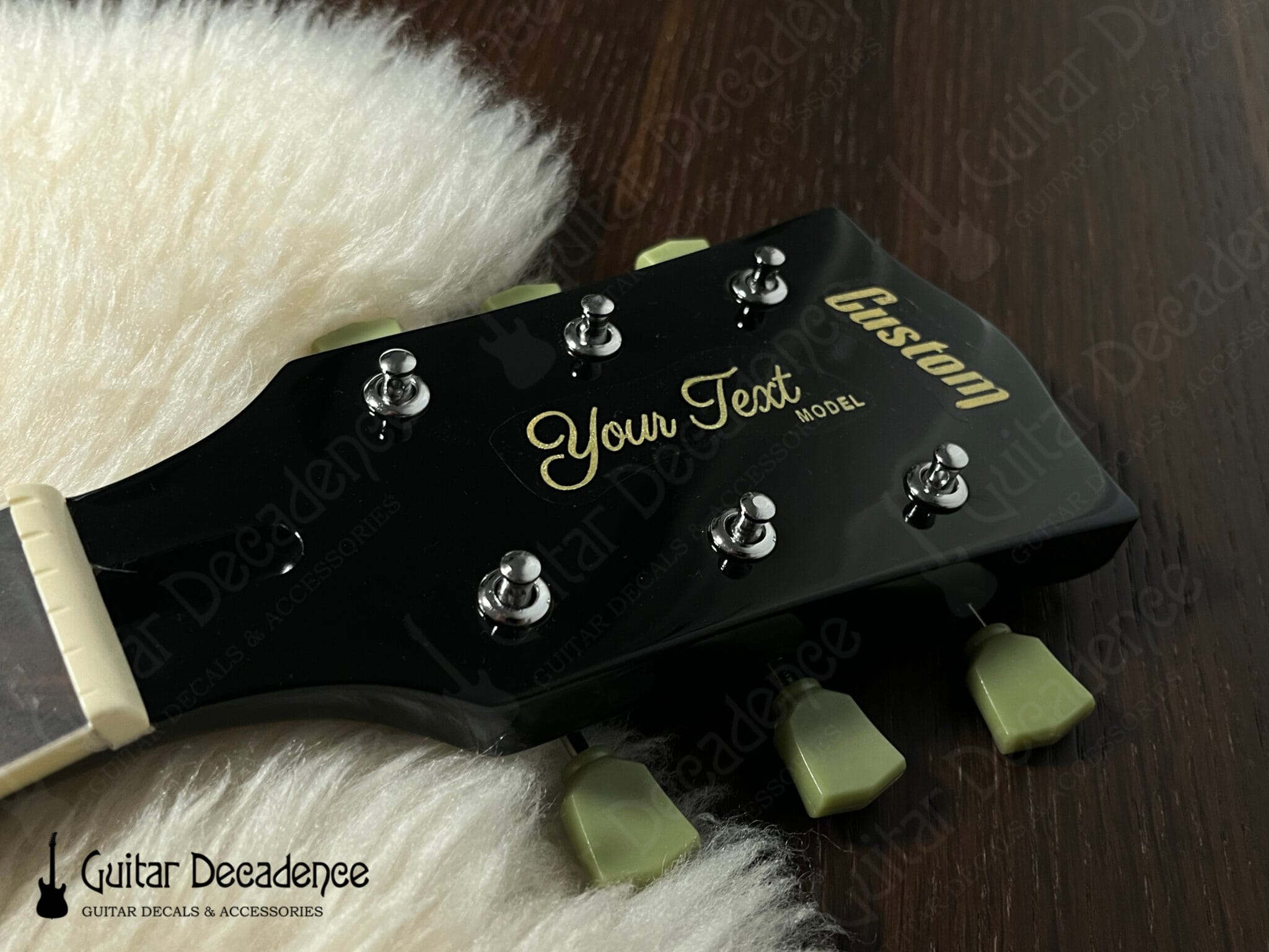 Metallic Gold Guitar Waterslide Decals For Gibson Style 3x3 Headstocks ...