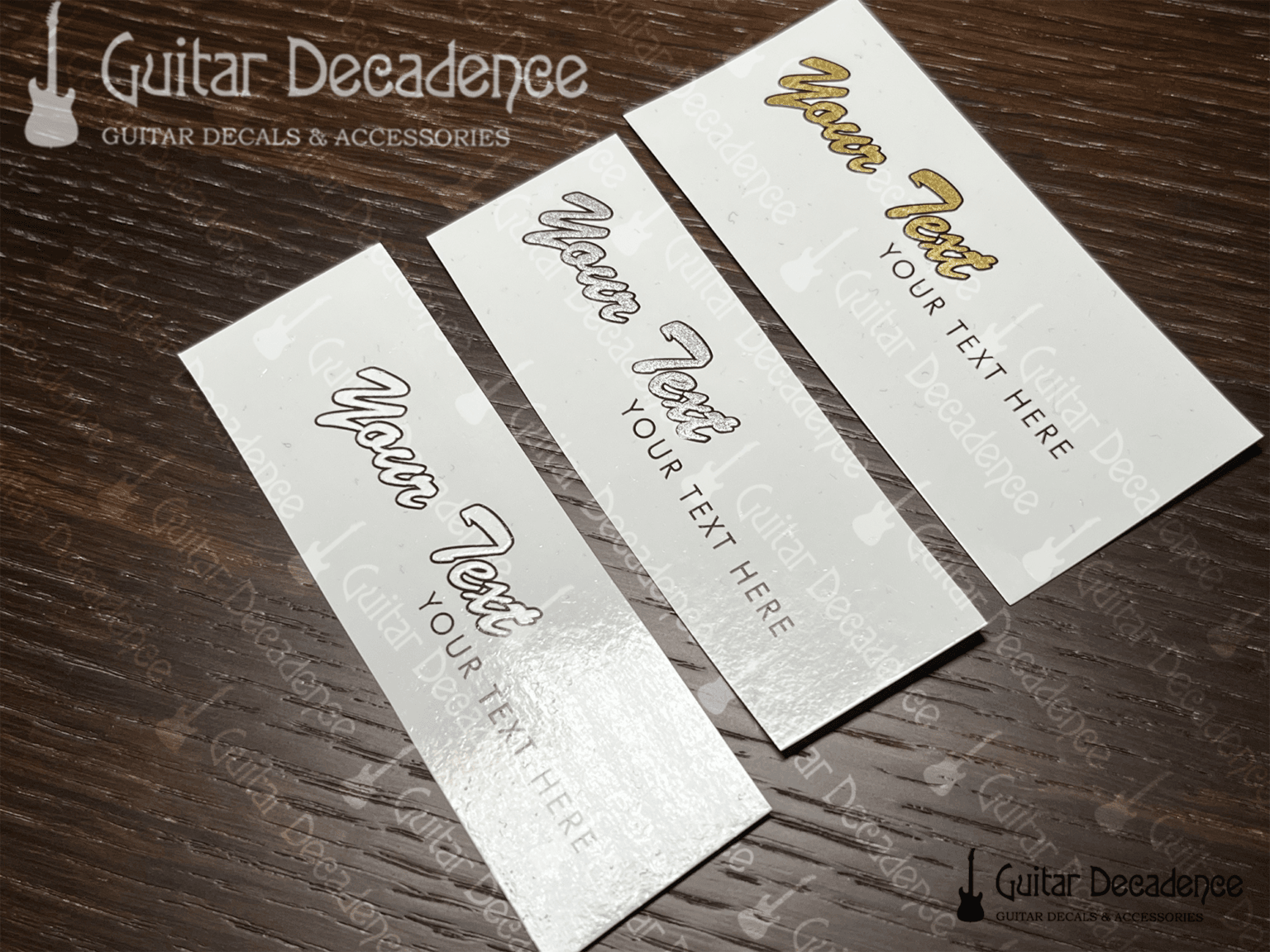 Custom Silk Screen Printed Metallic Guitar Waterslide Decals - Guitar ...
